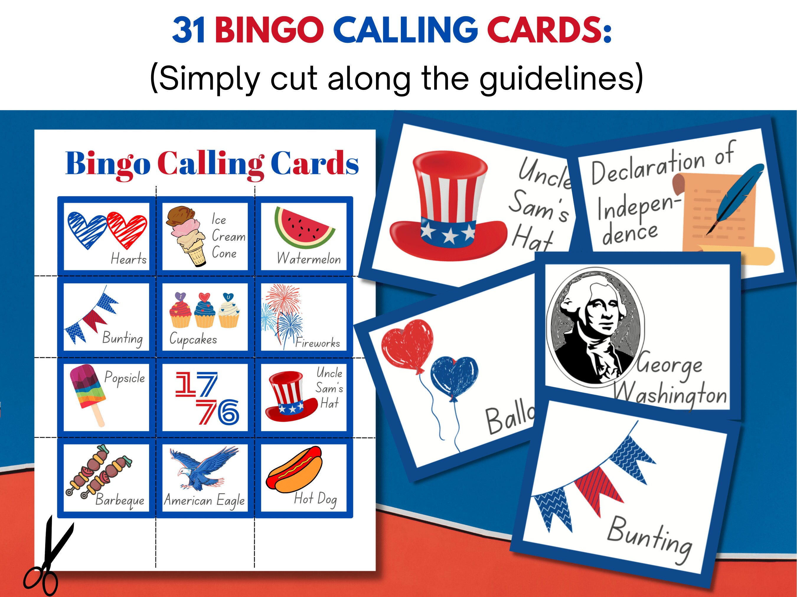 Printable 4th of July Bingo Game | Independence Day Celebration Bingo ...