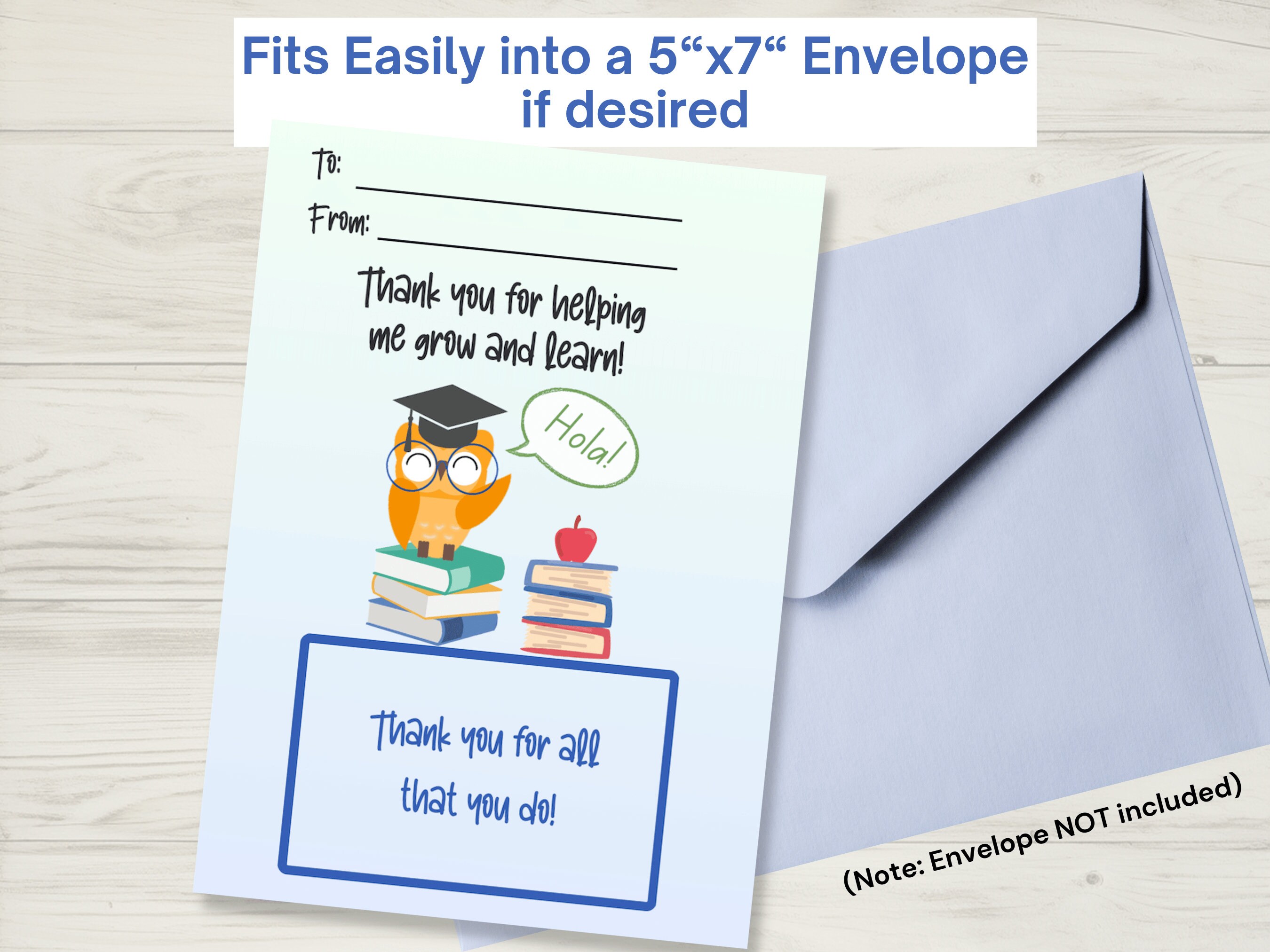 Personalized Teacher Appreciation Week Gift Card Holder, Printable End ...