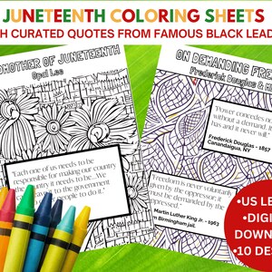 Juneteenth Coloring Sheets and Famous Quotes From Black History’s Great ...