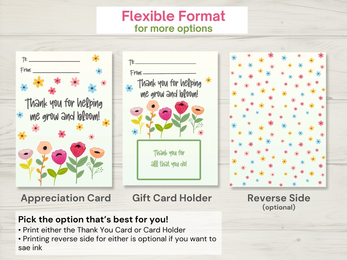 Editable Teacher Appreciation Week Gift Card Holder, Personalized End ...