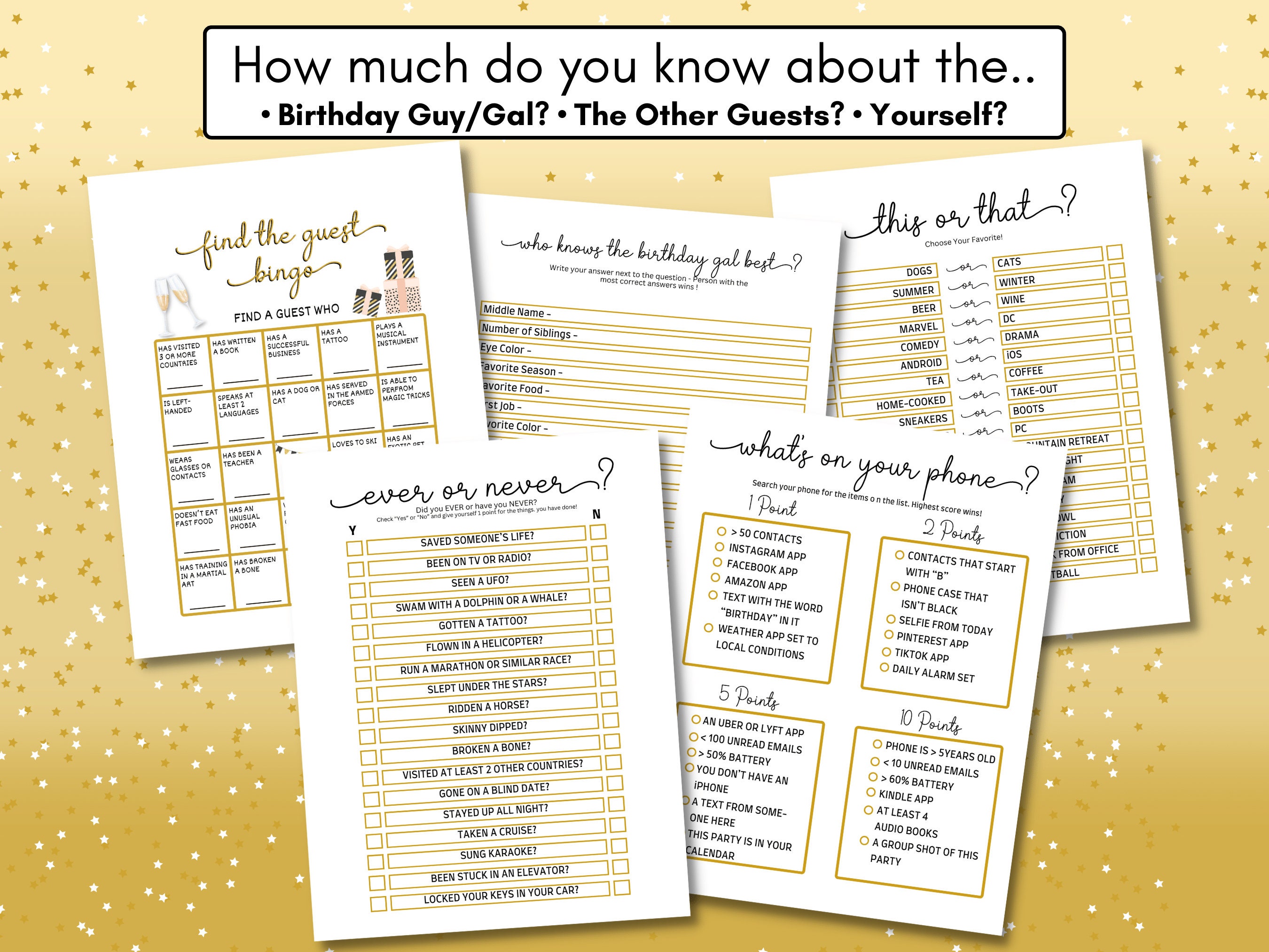 96th Birthday Party Games | Editable Born in 1929 Games Bundle | Ninety ...