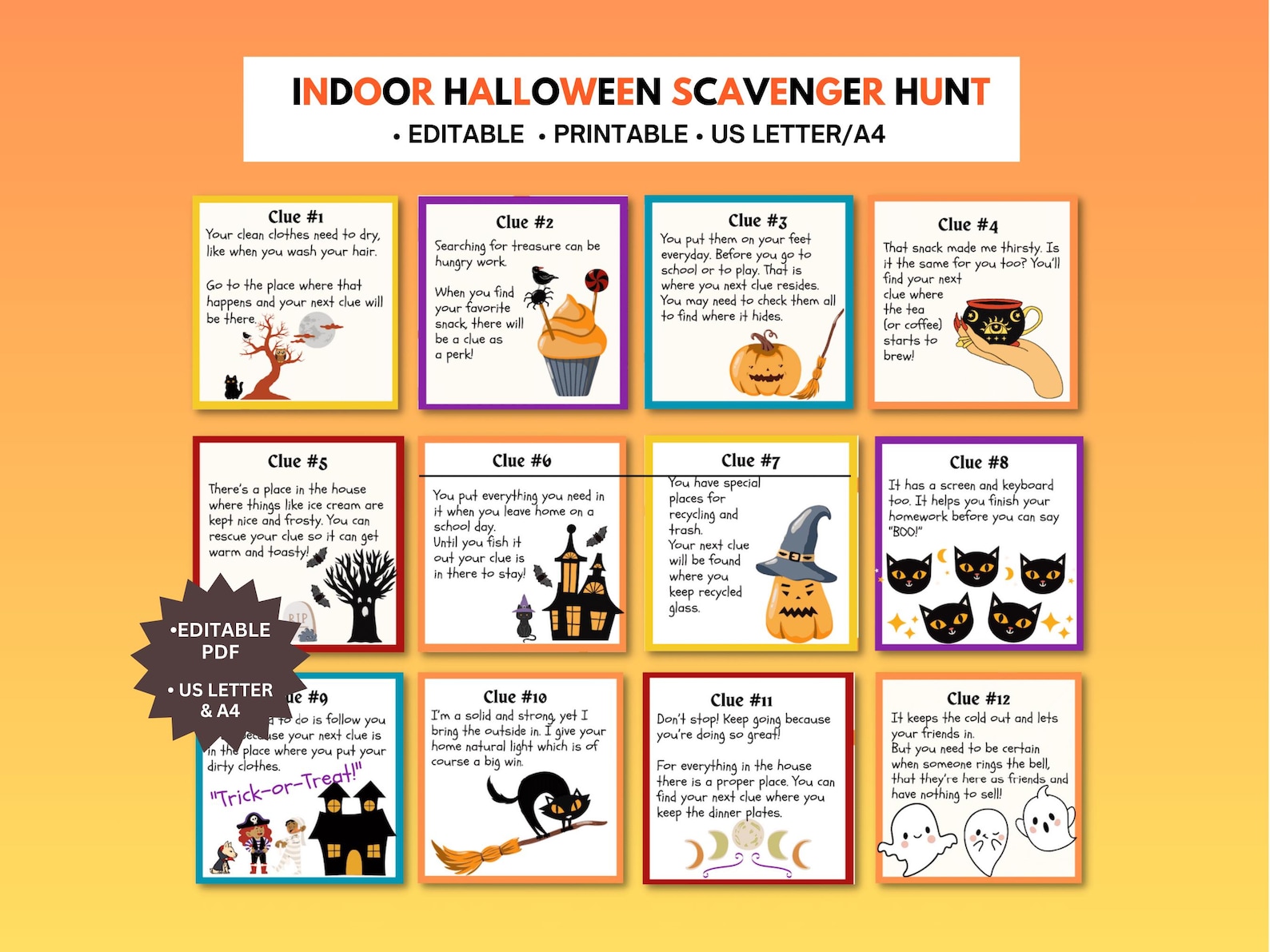 Editable Indoor Halloween Scavenger Hunt, You’ve Been Booed Treasure ...