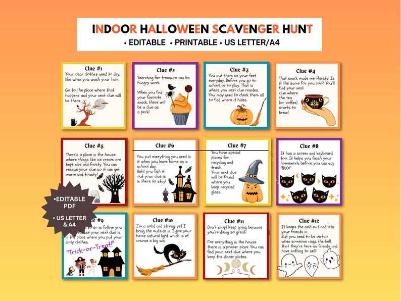 Editable Indoor Halloween Scavenger Hunt, You’ve Been Booed Treasure ...