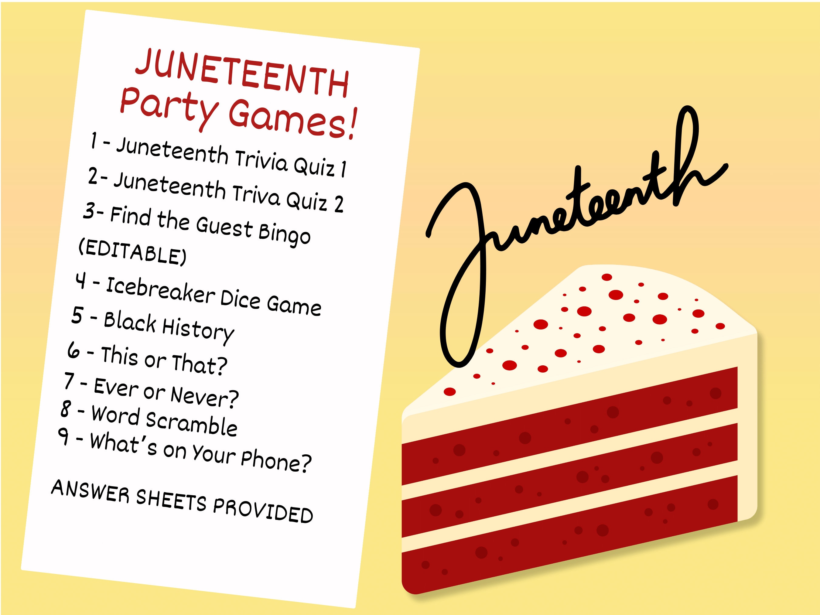 Editable Juneteenth Icebreaker Party Game Bundle, Find the Guest Bingo ...