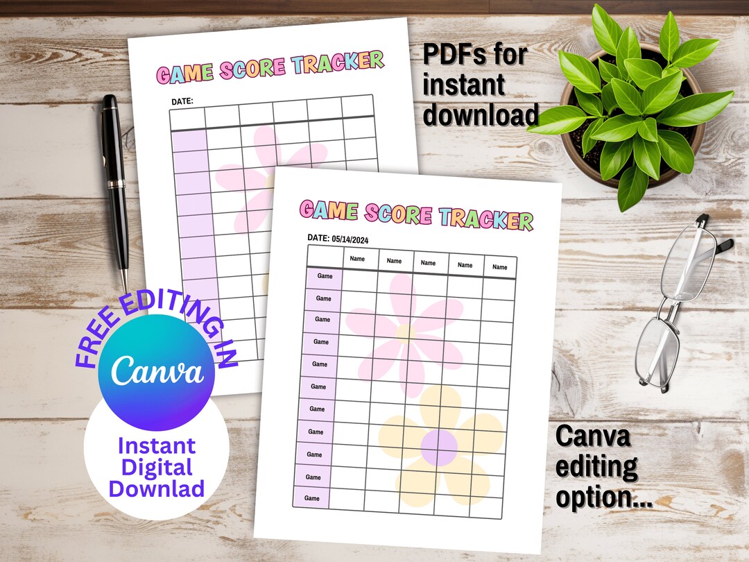 Game Score Tracker Perfect for Family Game Night, Has Seasonal Themes ...