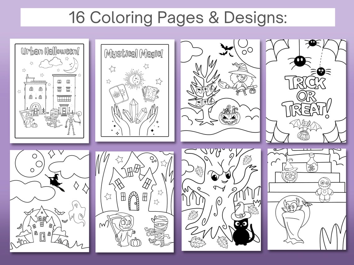 Printable Halloween Coloring Pages and Cards for Kids to Color and ...