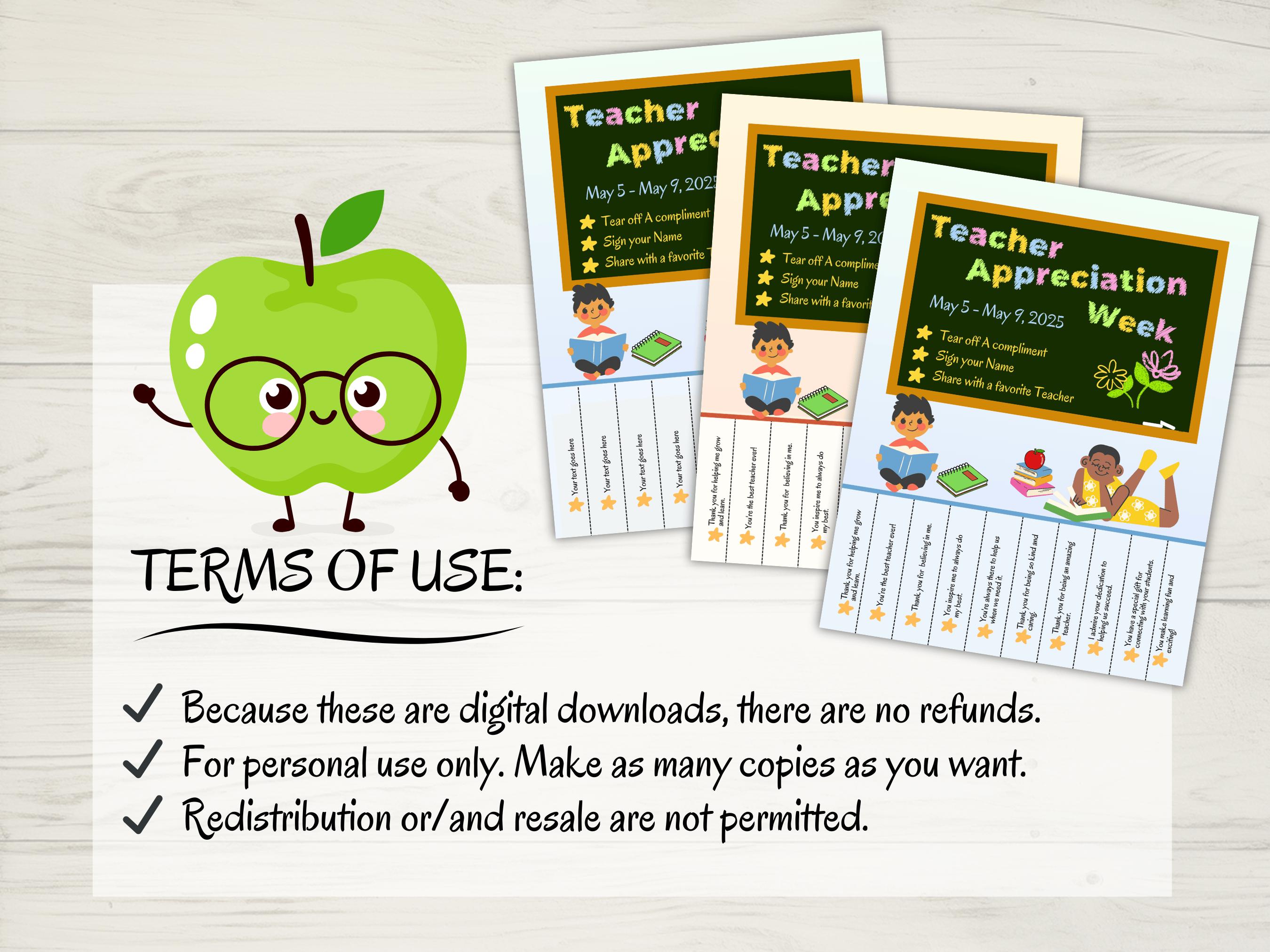 Editable Teacher Appreciation Week Tear-off Flyer, End of School Year ...