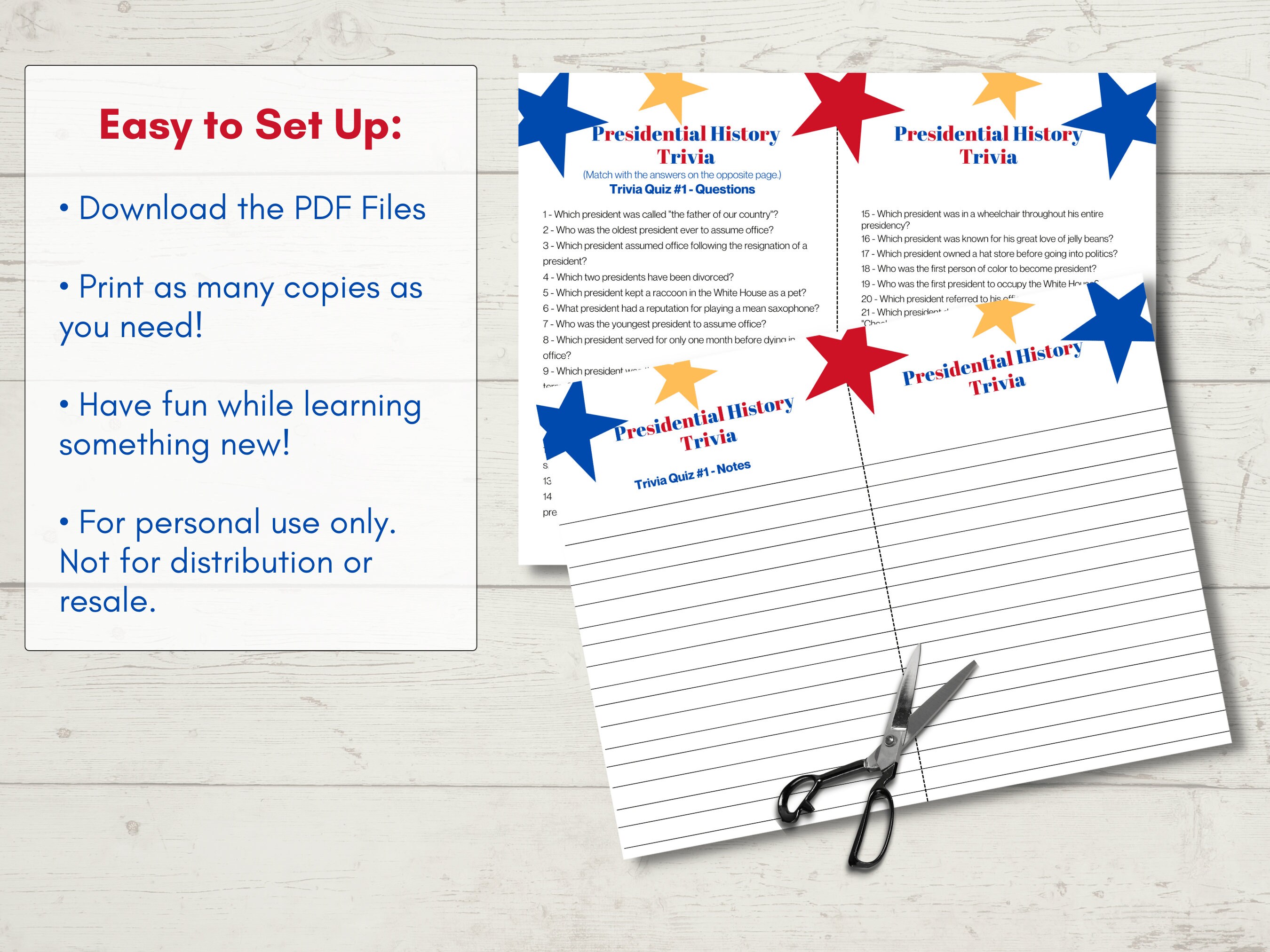 Presidents' Day Trivia Game - | Triva Quiz | Presidents Day Games ...