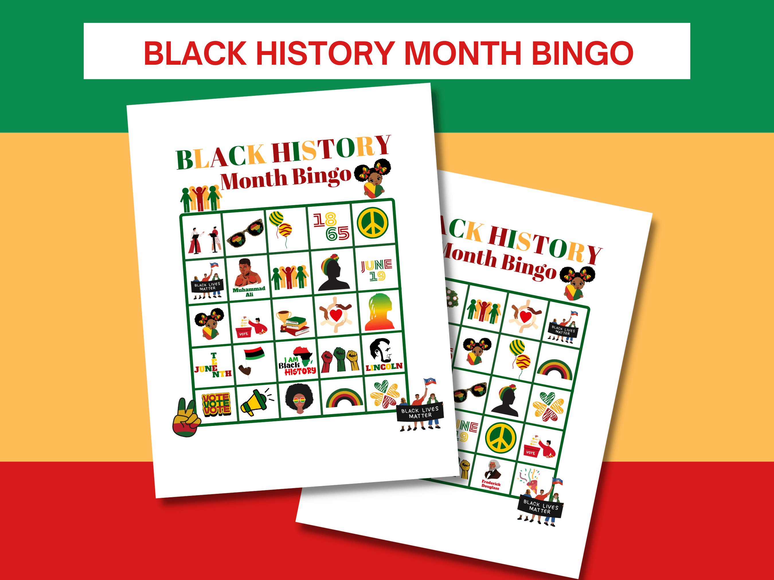 Printable Black History Bingo Game Black History Month Party Game All ...