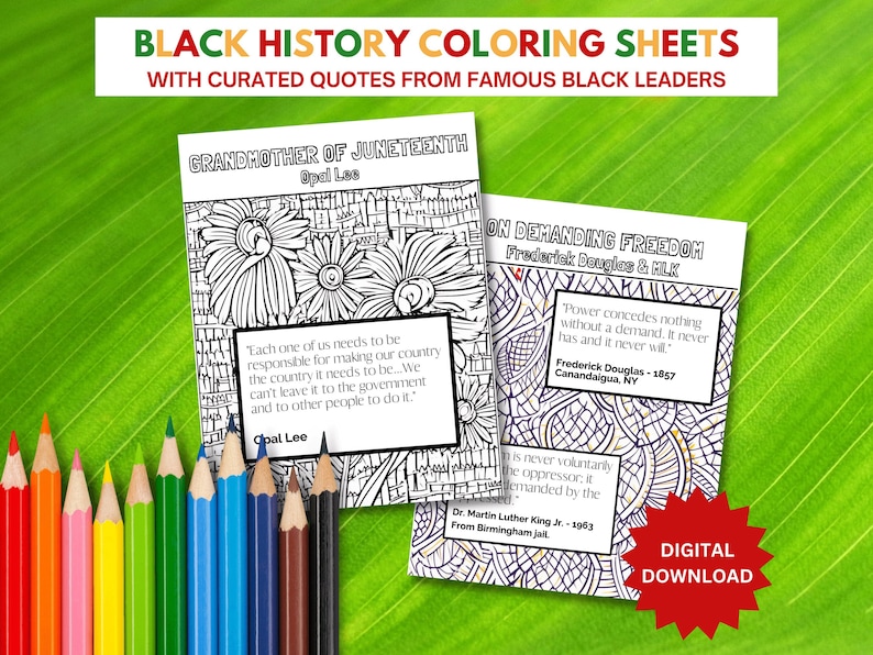 Black History Coloring Sheets and Famous Quotes From Black Month ...