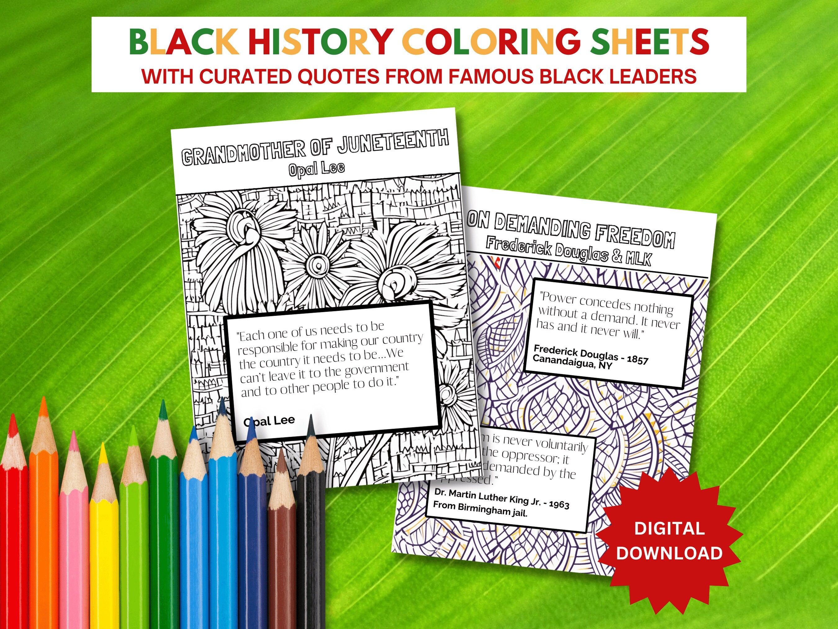 Black History Coloring Sheets and Famous Quotes From Black Month ...