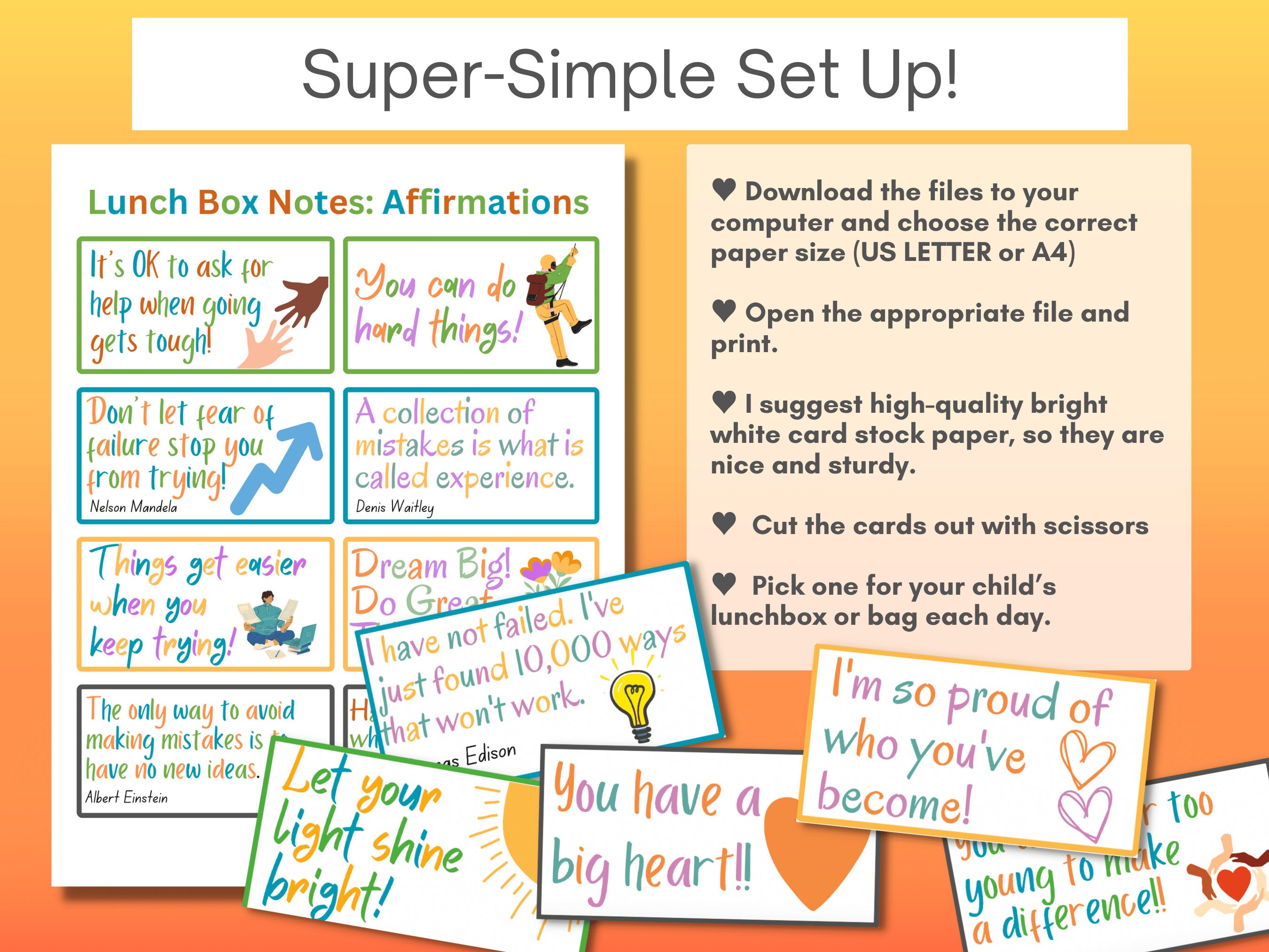 Lunch Box Notes Affirmations and Jokes Icebreaker Bundle Printable ...