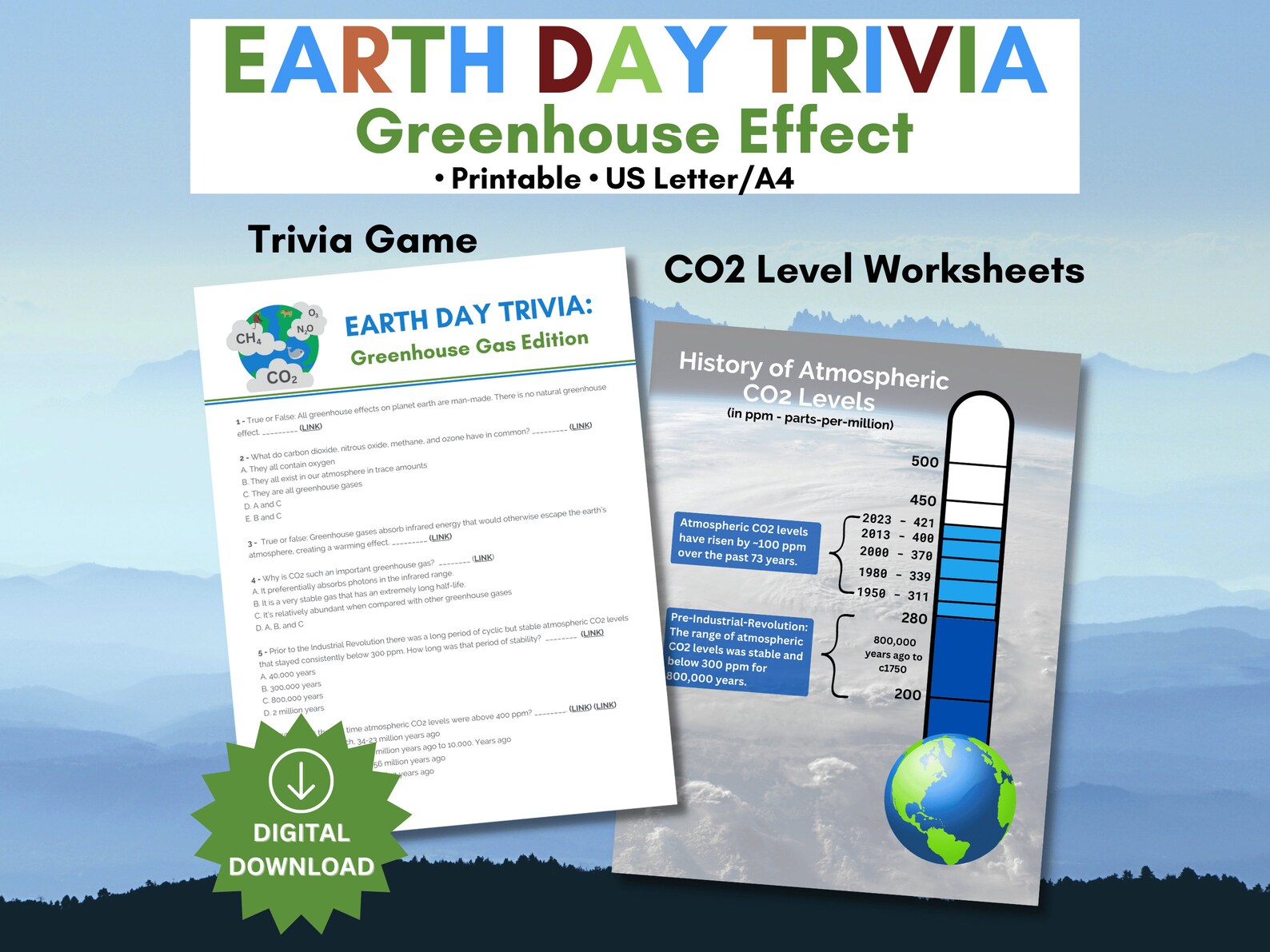 Earth Day Trivia Game Greenhouse Gases Climate Change Classroom Climate ...