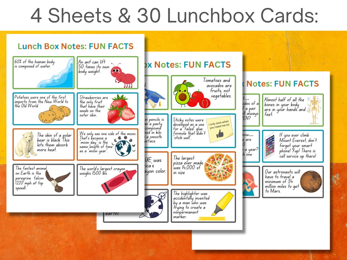 Conversation Starter Lunch Box Notes for Kids | Printable Lunchbox ...