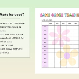 Game Score Tracker Perfect for Family Game Night, Has Seasonal Themes ...