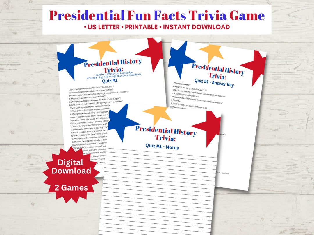 Presidents' Day Trivia Game - | Triva Quiz | Presidents Day Games ...