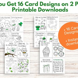 St Patricks Day Coloring Cards for Kids | Coloring Pages for Kids | St ...