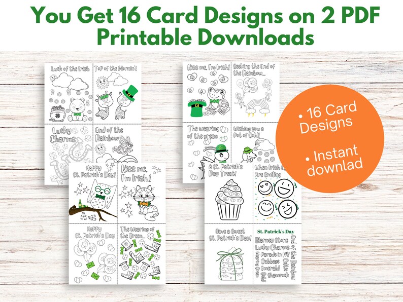 St Patricks Day Coloring Cards for Kids | Coloring Pages for Kids | St ...