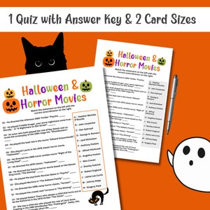 Halloween Classic Horror Films Trivia Game | Halloween Party Game for ...
