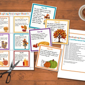 Editable Indoor Thanksgiving Scavenger Hunt Game for Kids Thanksgiving ...
