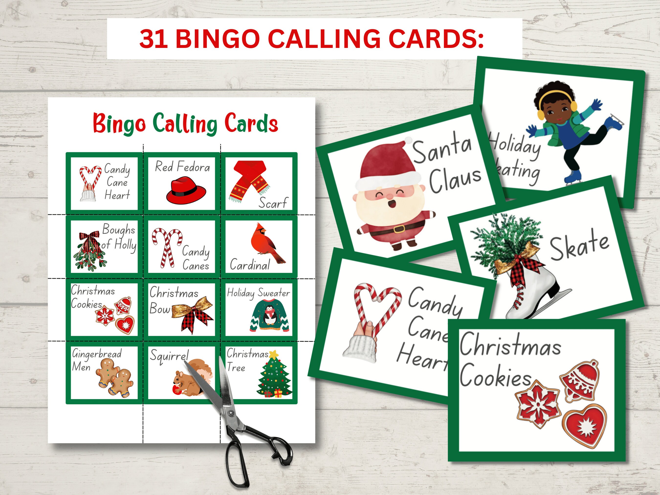 Printable Christmas Bingo Game for Adults and Kids | Family Game Night ...