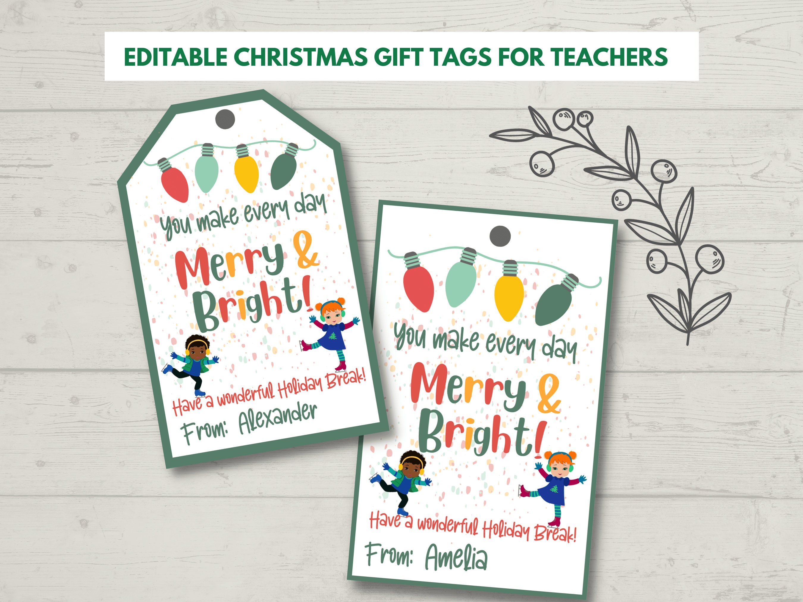 Editable Christmas Gift Tags for Teachers | Teacher Appreciation Gift ...