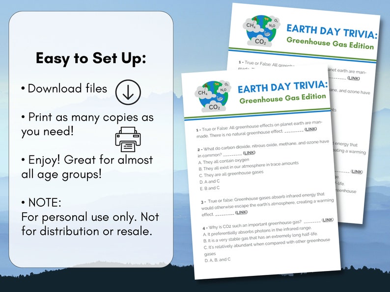 Earth Day Trivia Game - Greenhouse Gases | Climate Change Classroom ...
