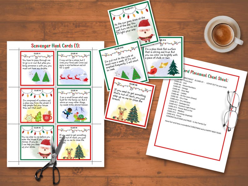 Outdoor Christmas Scavenger Hunt for Kids, Editable Printable Treasure ...