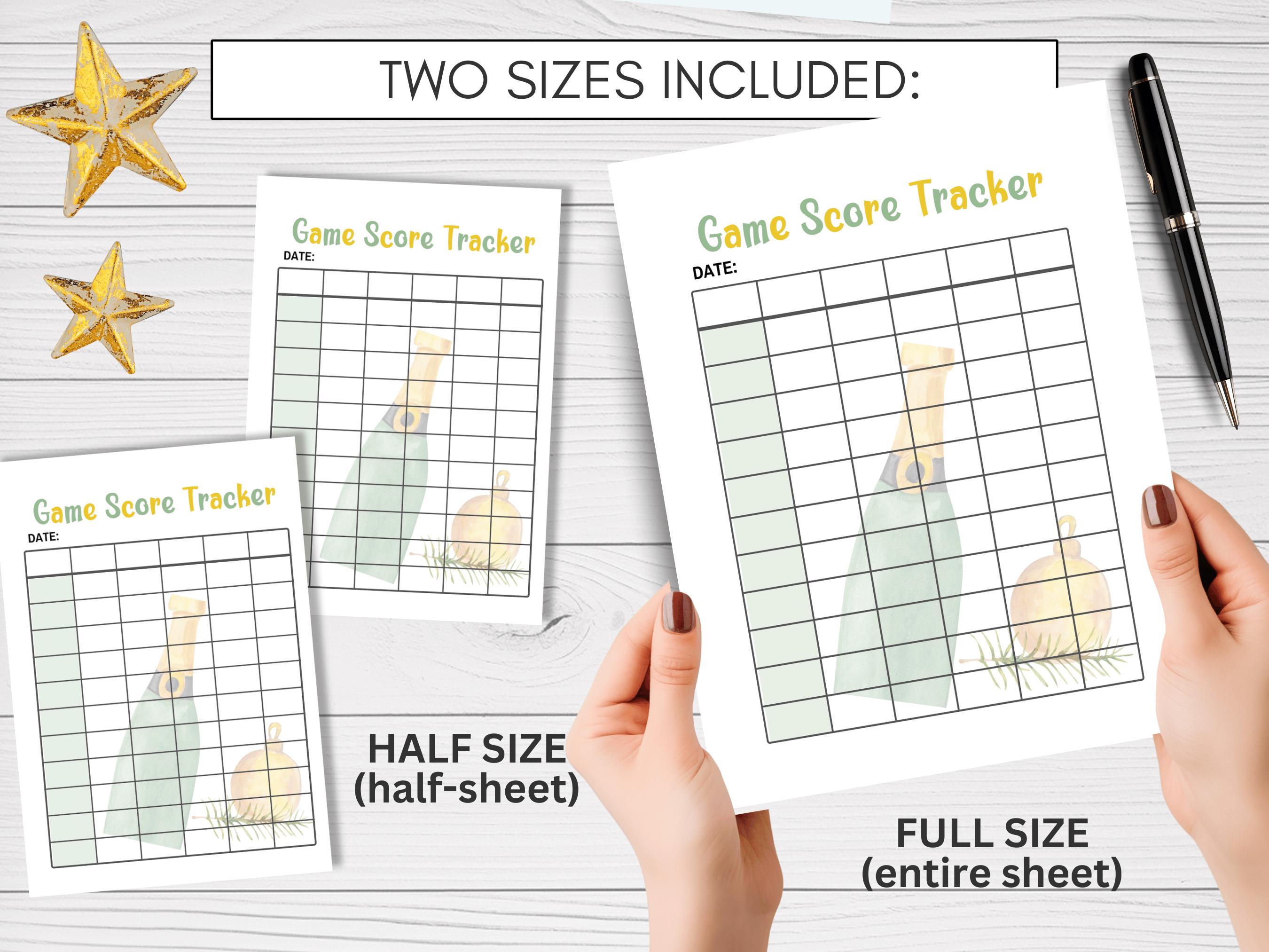Holiday Season Game Score Tracker for Holiday Party Games and Family ...