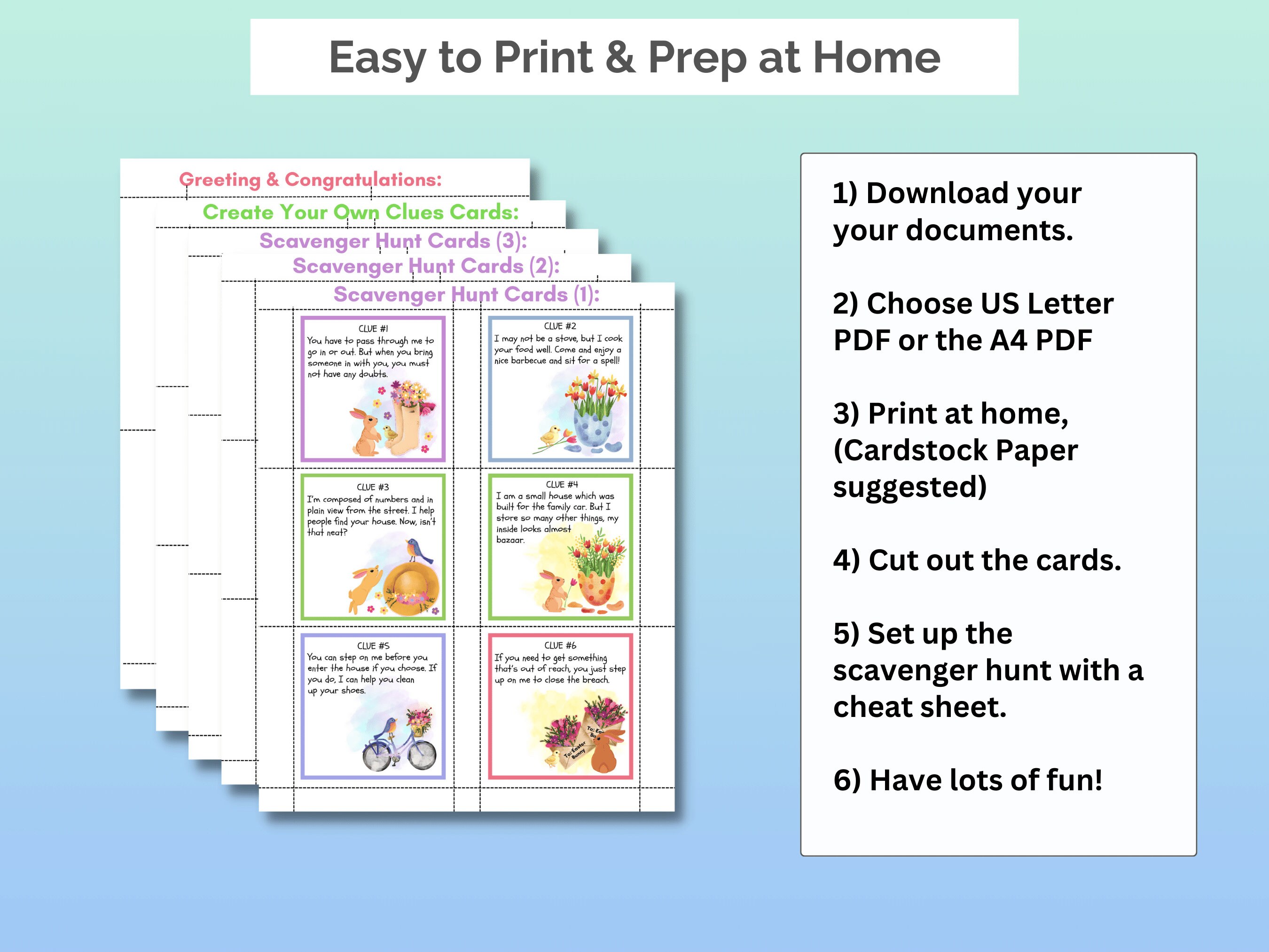 Outdoor Easter Scavenger Hunt for Kids | Editable Treasure Hunt ...