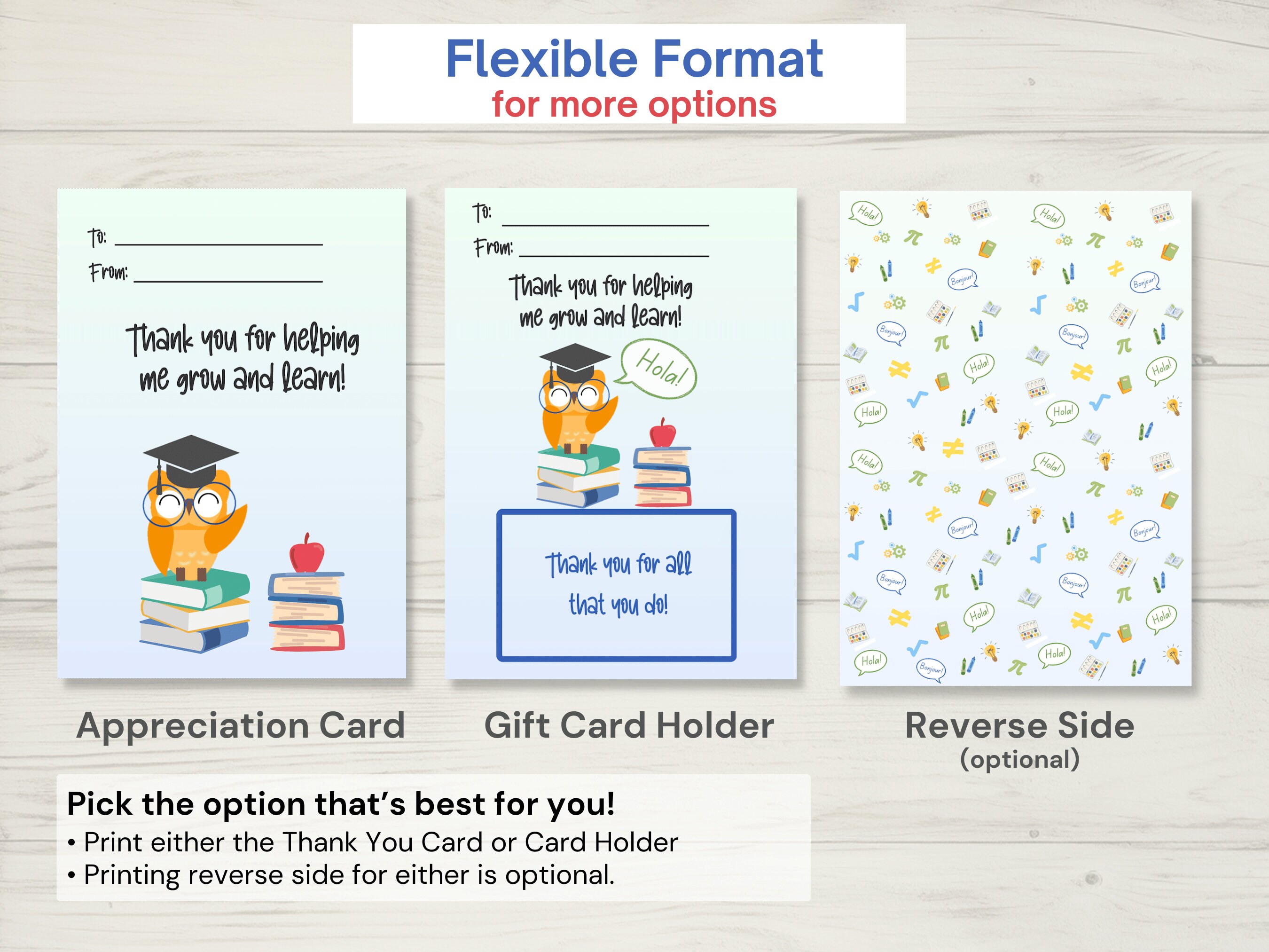 Personalized Teacher Appreciation Week Gift Card Holder, Printable End ...