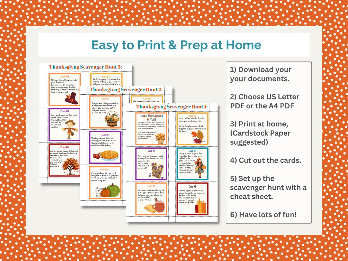 Editable Indoor Thanksgiving Scavenger Hunt Game for Kids Thanksgiving ...