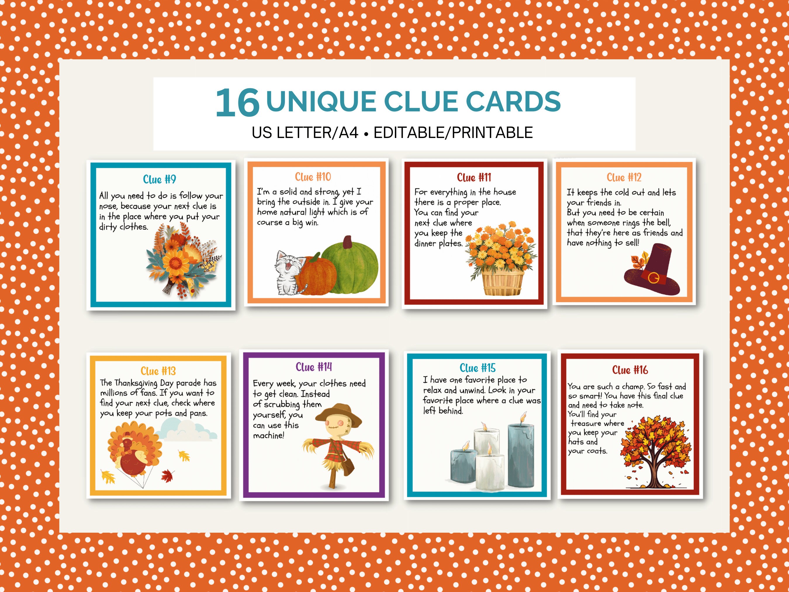 Editable Indoor Thanksgiving Scavenger Hunt Game for Kids Thanksgiving ...