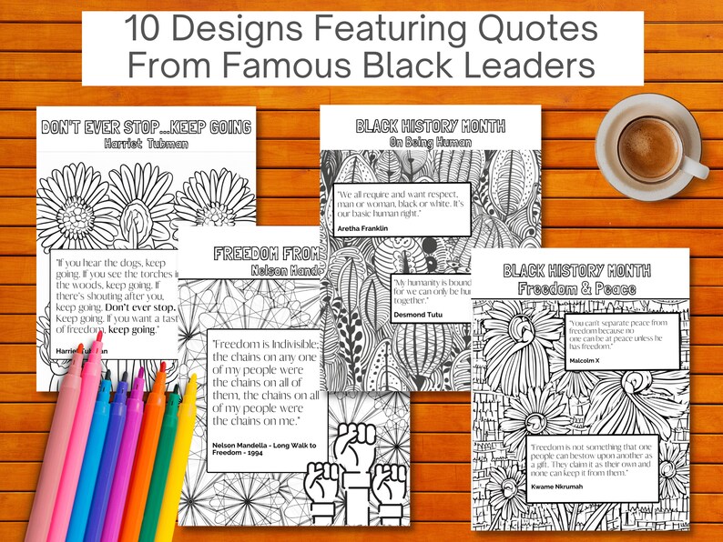 Black History Coloring Sheets and Famous Quotes From Black Month ...
