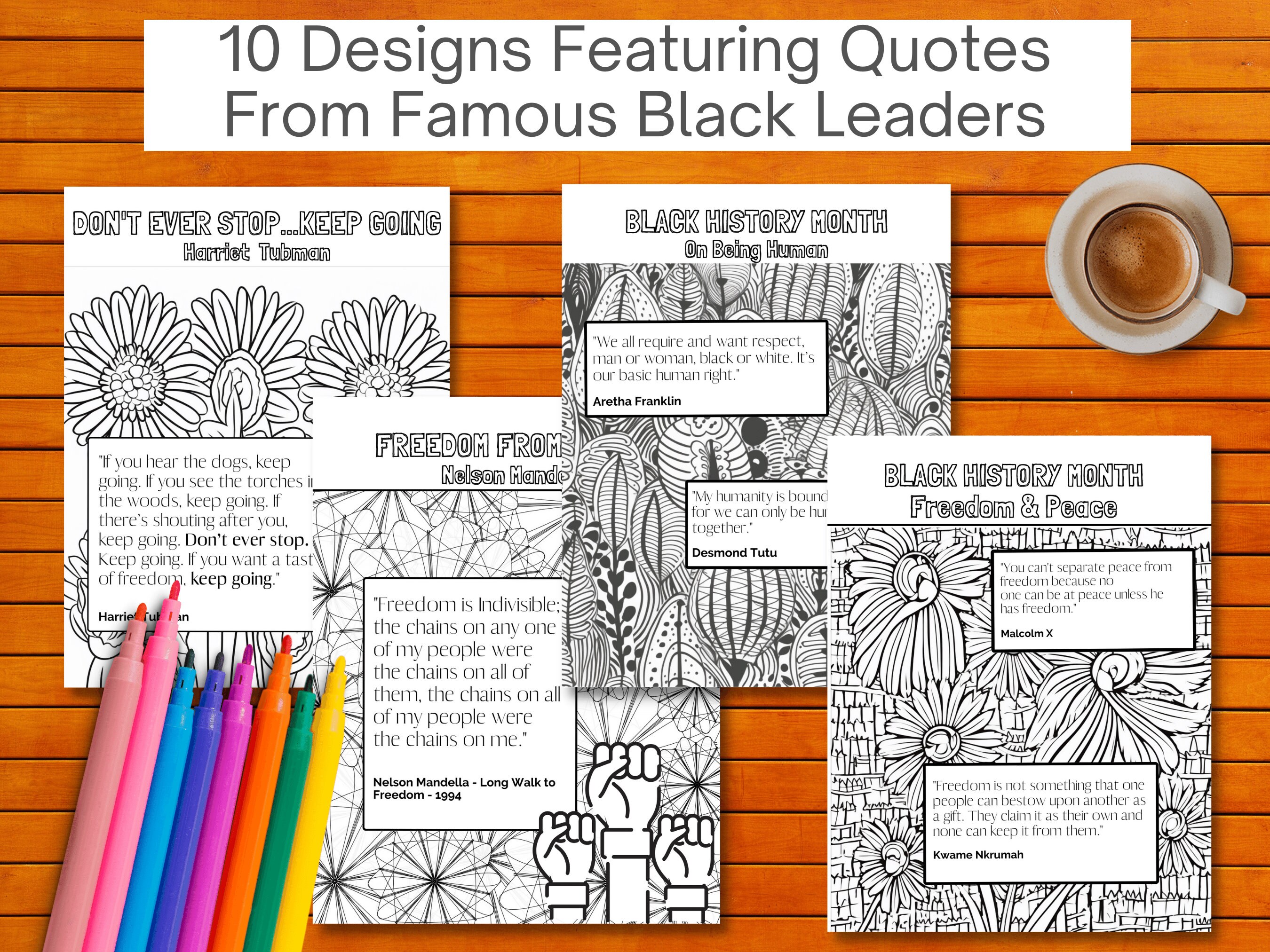 Black History Coloring Sheets and Famous Quotes From Black Month ...