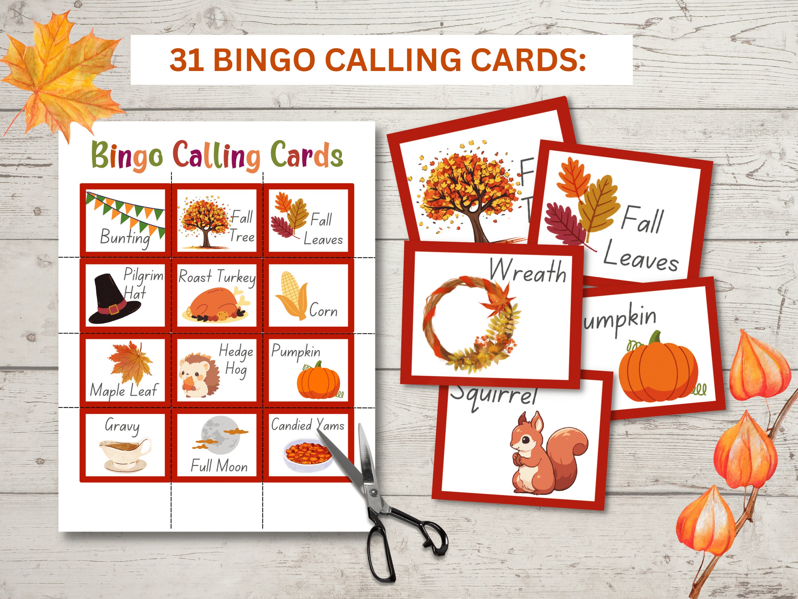 Printable Thanksgiving Bingo Game for Adults and Kids | Family Game ...