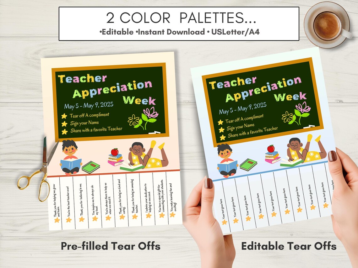 Editable Teacher Appreciation Week Tear-off Flyer, End of School Year ...