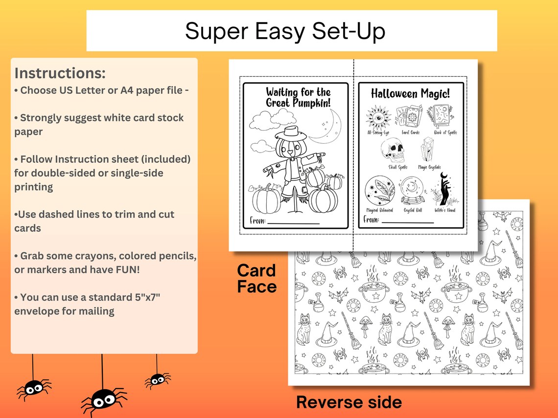 Printable Halloween Coloring Cards Kids Can Color and Share | Halloween ...