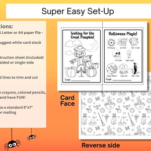 Printable Halloween Coloring Cards Kids Can Color and Share | Halloween ...