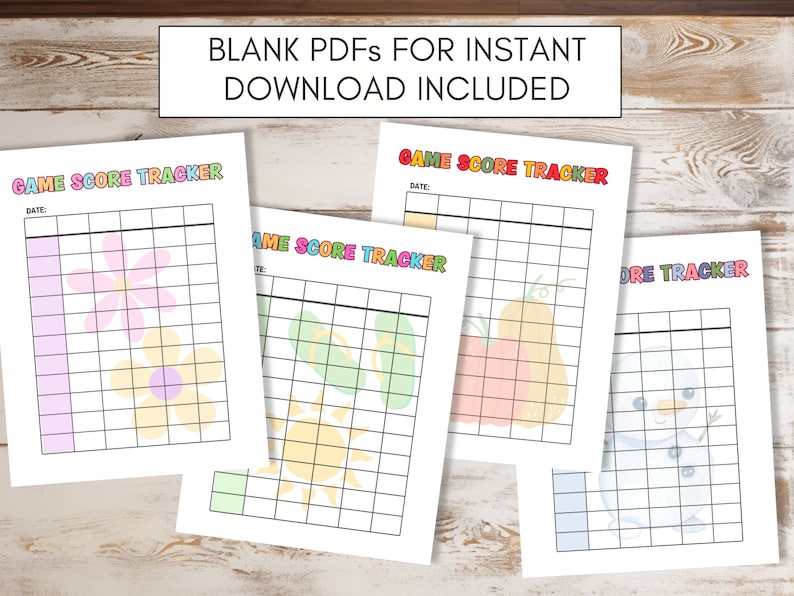 Game Score Tracker Perfect for Family Game Night, Has Seasonal Themes ...