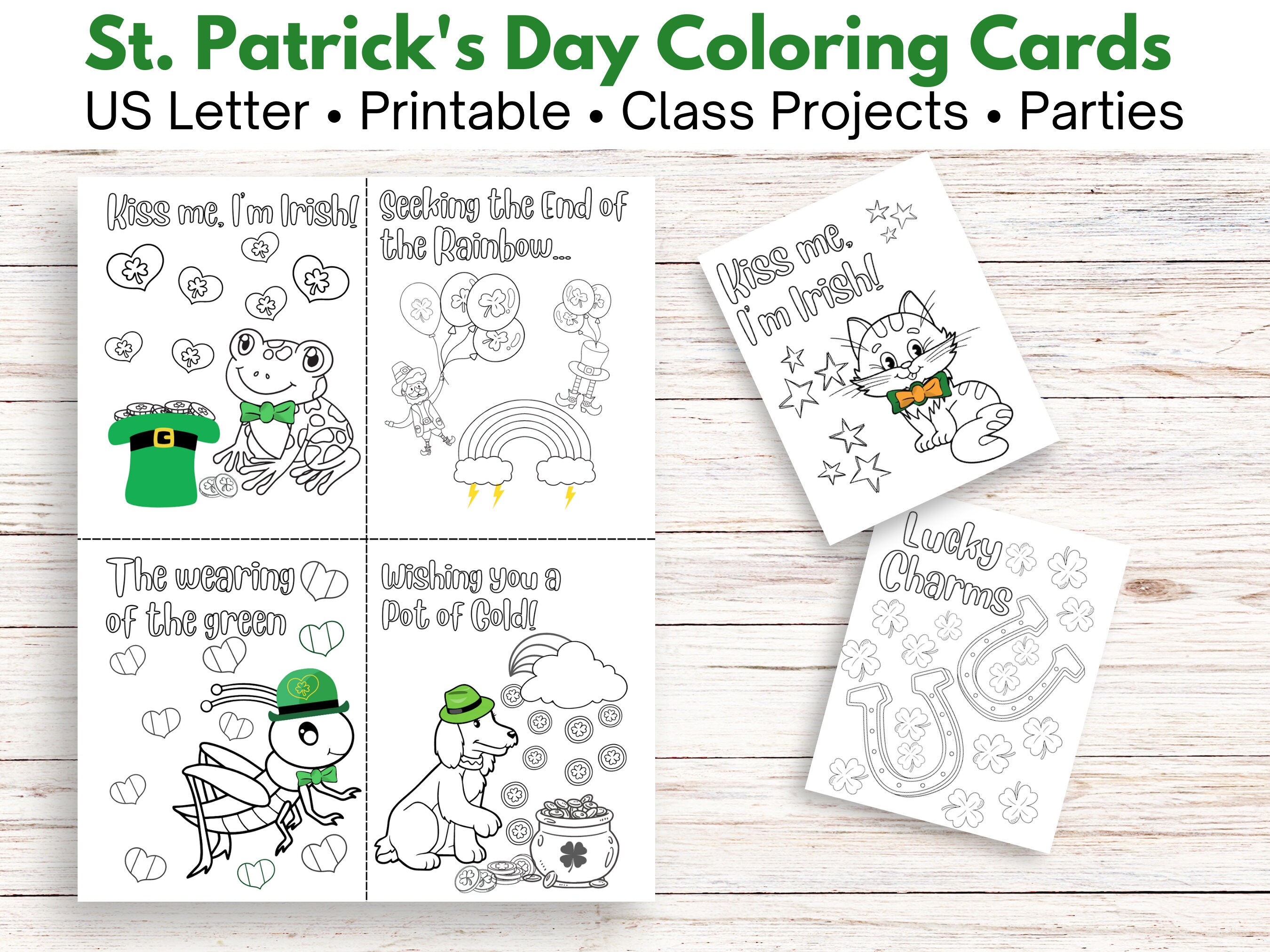 St Patricks Day Coloring Cards for Kids Coloring Pages for Kids St ...