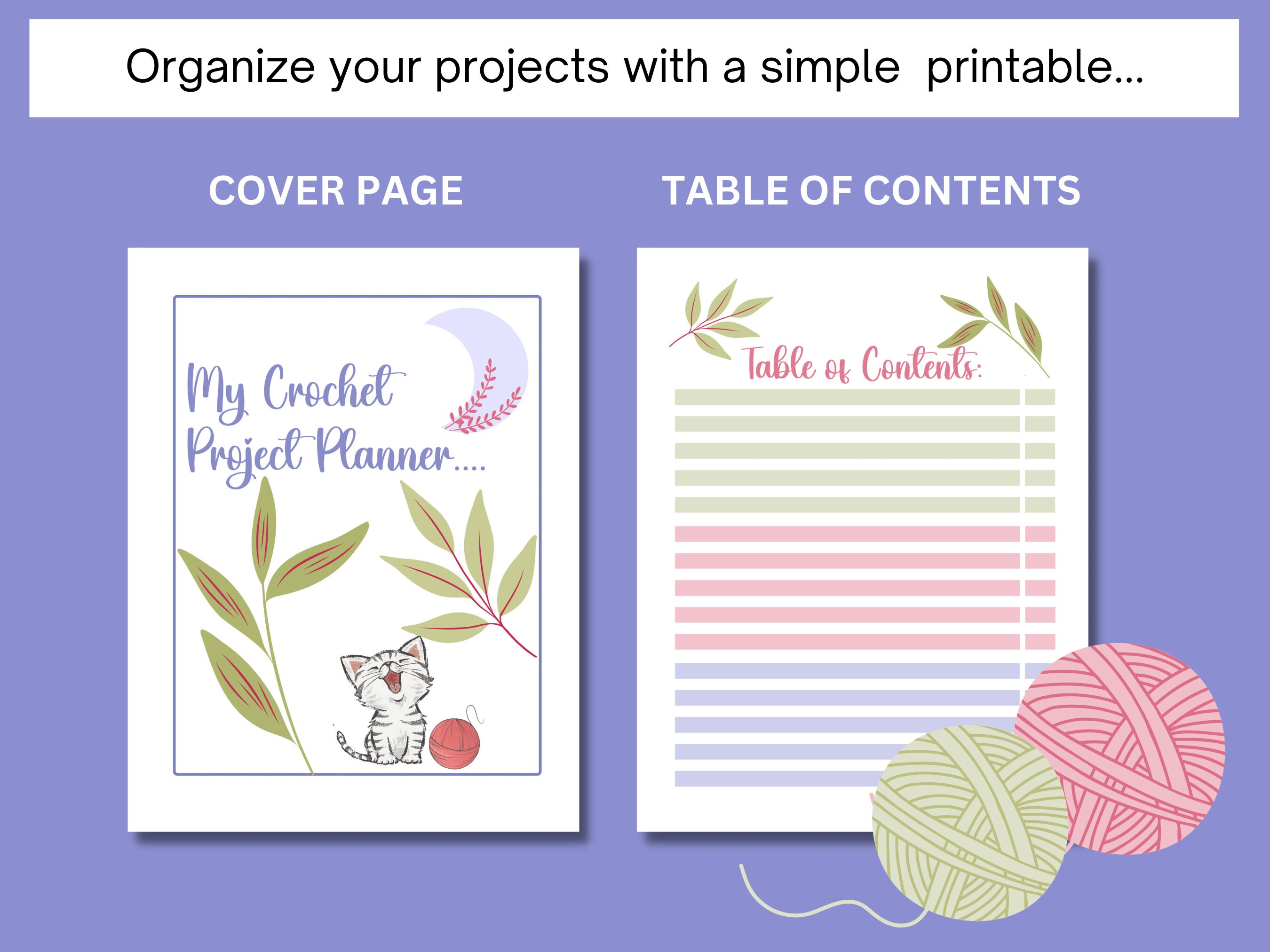 Printable Crochet Project Planner and Journal With a Bonus Row Counter ...