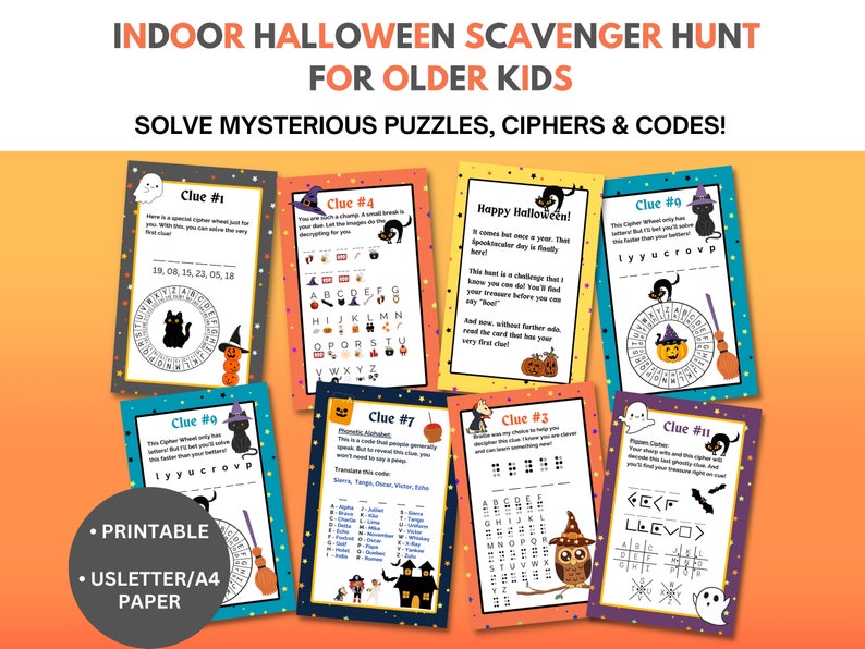 Indoor Halloween Scavenger Hunt for Older Kids | Party Game and ...