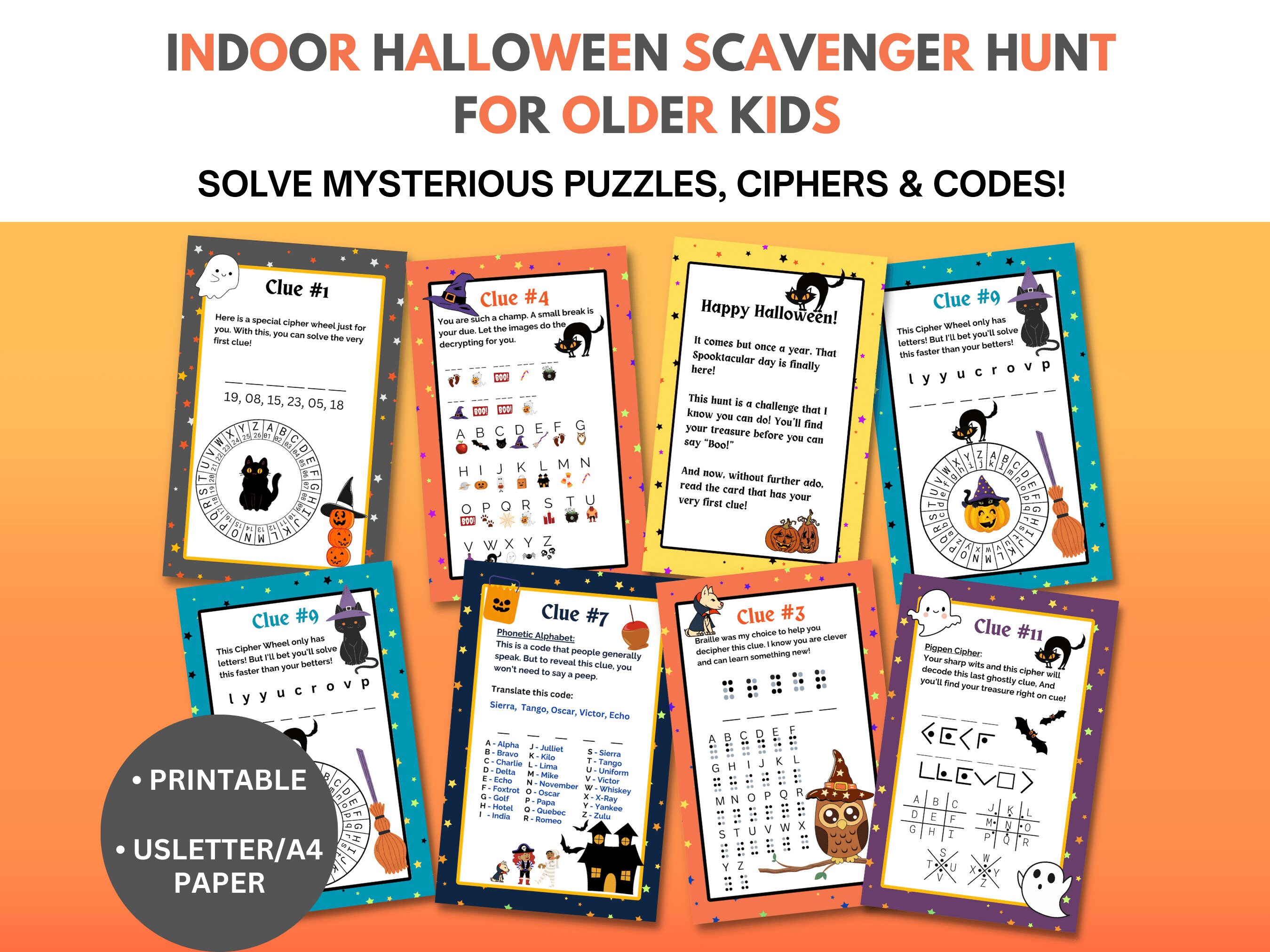 Indoor Halloween Scavenger Hunt for Older Kids | Party Game and ...