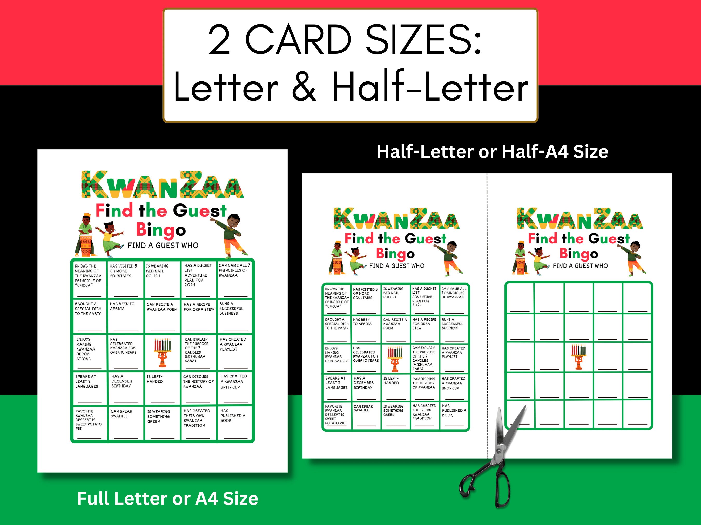 Kwanzaa Find the Guest Bingo Party Game - Editable | Printable Mix and ...