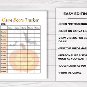 Holiday Season Game Score Tracker for Holiday Party Games and Family ...