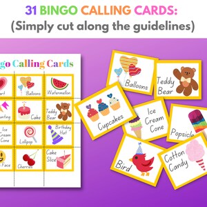 Birthday Party Bingo Game for Kids | Printable Birthday Party Bingo ...