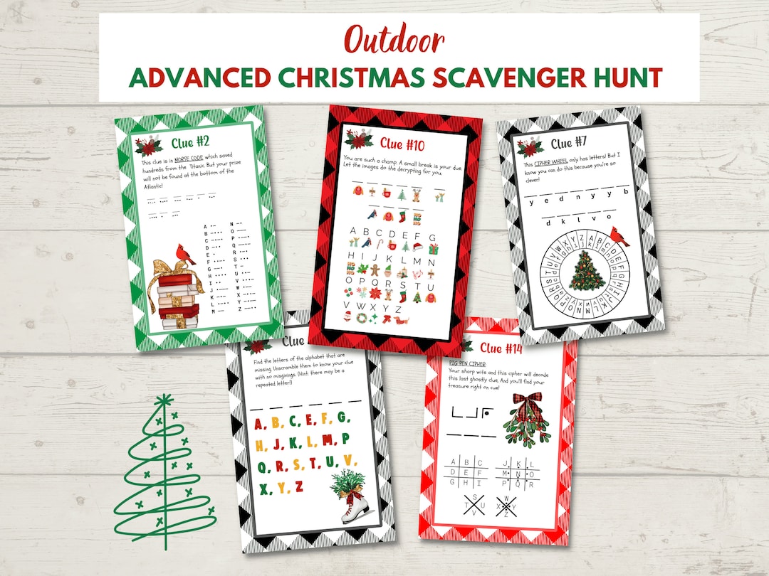 Outdoor Christmas Scavenger Hunt for Older Kids | Printable Treasure ...