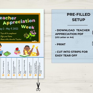 Editable Teacher Appreciation Week Tear-off Flyer, End of School Year ...