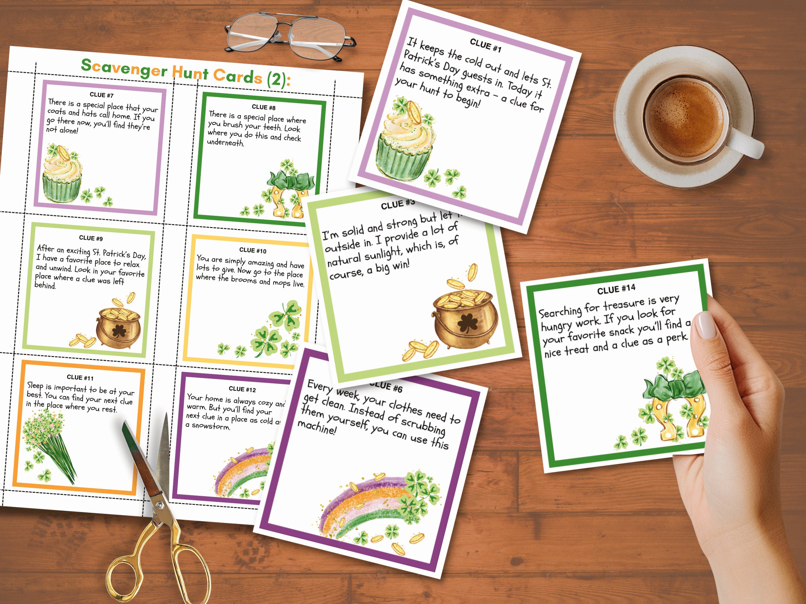 Editable Indoor St Patricks Day Scavenger Hunt for Kids | Printable ...